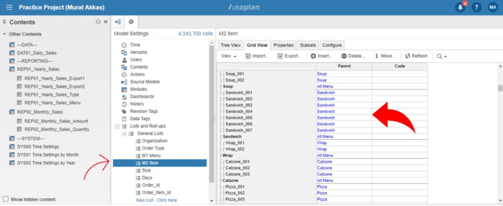 Anaplan Practice Project: Restaurant Sales - Voiant